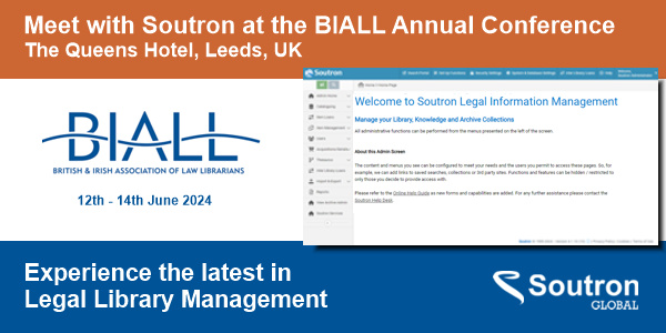 See Soutron Library Management Software at BIALL June 2024 | Soutron